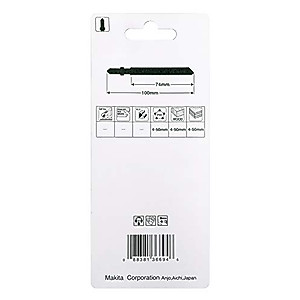 Makita 5 Piece - T Shank Wood Jigsaw Blades For Jig Saws - Fast & Straight Cuts For Soft Wood & PVC - 4" 8 TPI HCS Saw Blades