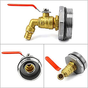 QWORK 2" Drum Faucet Brass Barrel Faucet with EPDM Gasket for 55 Gallon Drum, 2Pack