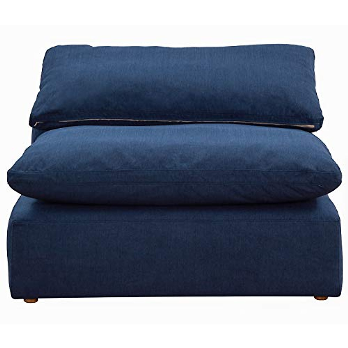 Sunset Trading Contemporary Puff Collection 5PC Performance Fabric Washable Water-Resistant Stain-Proof Navy Blue Slipcovered Modular L-Shaped Sectional Sofa, 176" Deep-Seating Down-Filled Couch