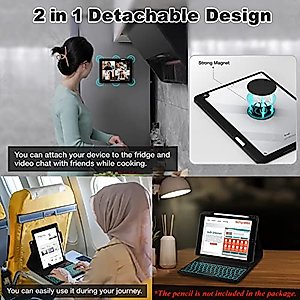 BLUTLOTUS iPad 9th Generation Case with Keyboard 10.2 Inch - 360° Rotatable - 7 Color Backlit - Detachable - Wireless Magnetic 7th/8th Keyboard Case