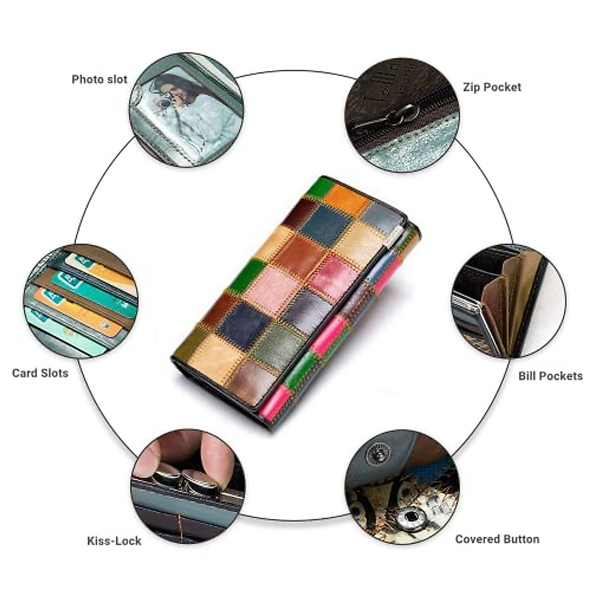 Eysee Clutch Bags, Women Wallets, Leather Purses, Cellphone Packs, Multicolor-10, 8.50 cm (L) * 18.50 cm (H) * 2.50 cm(W)