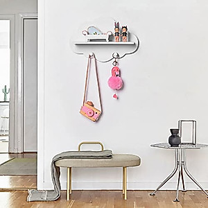Domccy Cloud Shelves for Children's Nursery Or Bedroom - Kids Nursery Room Shelves,Floating Bedroom Baby Book Shelf Storage Shelf, Cloud Floating Wooden Shelf Wall Decoration,White | Shelf