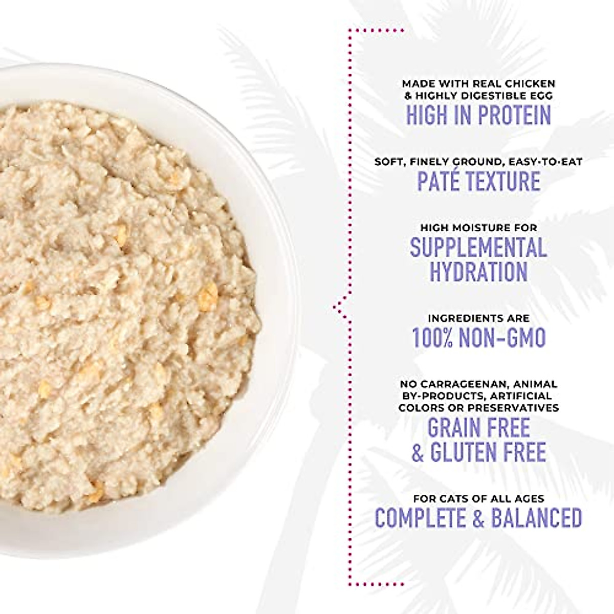 Tiki Cat Luau Pâté, Chicken and Egg Recipe in Chicken Broth, Grain-Free Balanced Nutrition Wet Canned Cat Food, for All Life Stages, 2.8 oz. Cans (Case of 12)