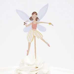 SAMOKA Fairy Cupcake Topper,24 PCS Birthday Party Cupcake Topper,Fairy Theme Party Decoration,Wing Angel Fairy Cake Topper,Ballet Dancer Cake Decorations,Baby Shower Supplies Fairy Wedding Decorations