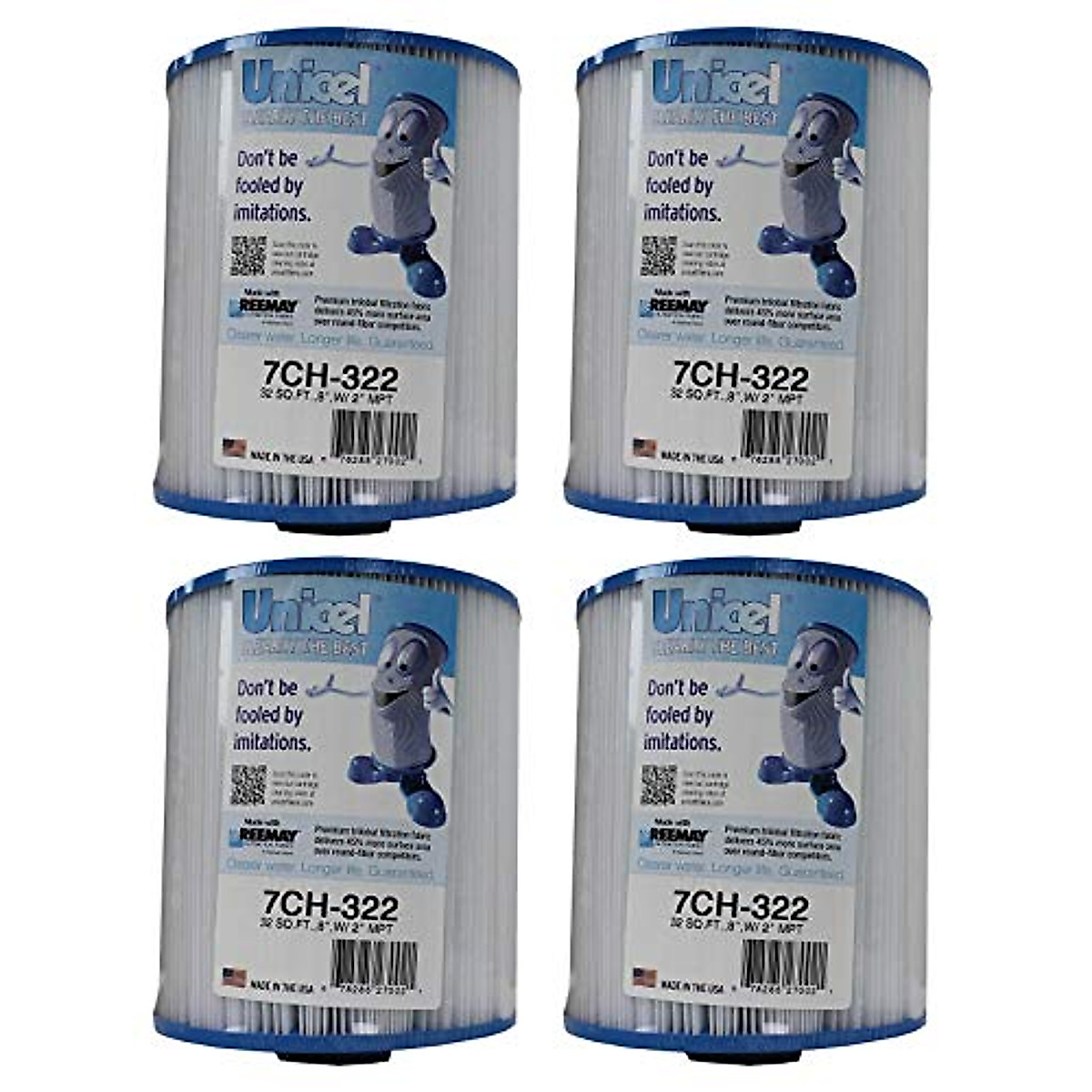 4) New Unicel 7CH-322 Replacement Spa Filter Cartridges 32 Sq Ft PAS35-2 FC-0420