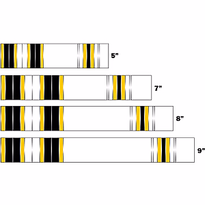 White Water Archery Non-Laminated Yellow Traditional 9 Crest Arrow Wraps 15 pk Choose Length Width (8.75)