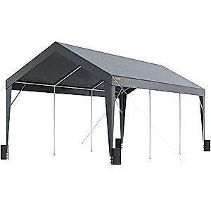 VEVOR Outdoor 10x20 ft Heavy Duty Carport Car Canopy Garage Boat Shelter Party Tent with 8 Reinforced Poles and 4 Weight Bags, UV Resistant Waterproof All-Season Tarp for SUV, F150, Car, Truck, Boat