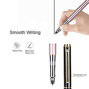 Deli Stainless Steel Fountain Pen, Medium Nib, for School Office Supplies Stationery Elegant Writing (S681)
