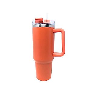 FTB Creative 40oz Insulated Journey Tumbler Mug, Double Wall Stainless Steel, with Lid and Straw (Tuscan Terracotta)