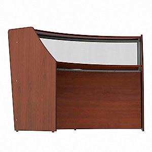 Linea Italia Office Reception Desk, 1 Panel, Cherry