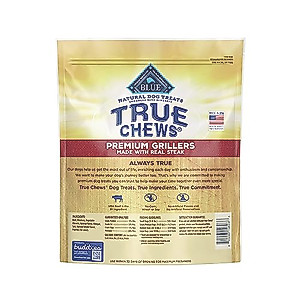 Blue Buffalo True Chews Premium Grillers Natural Dog Treats, Steak 30 oz bag