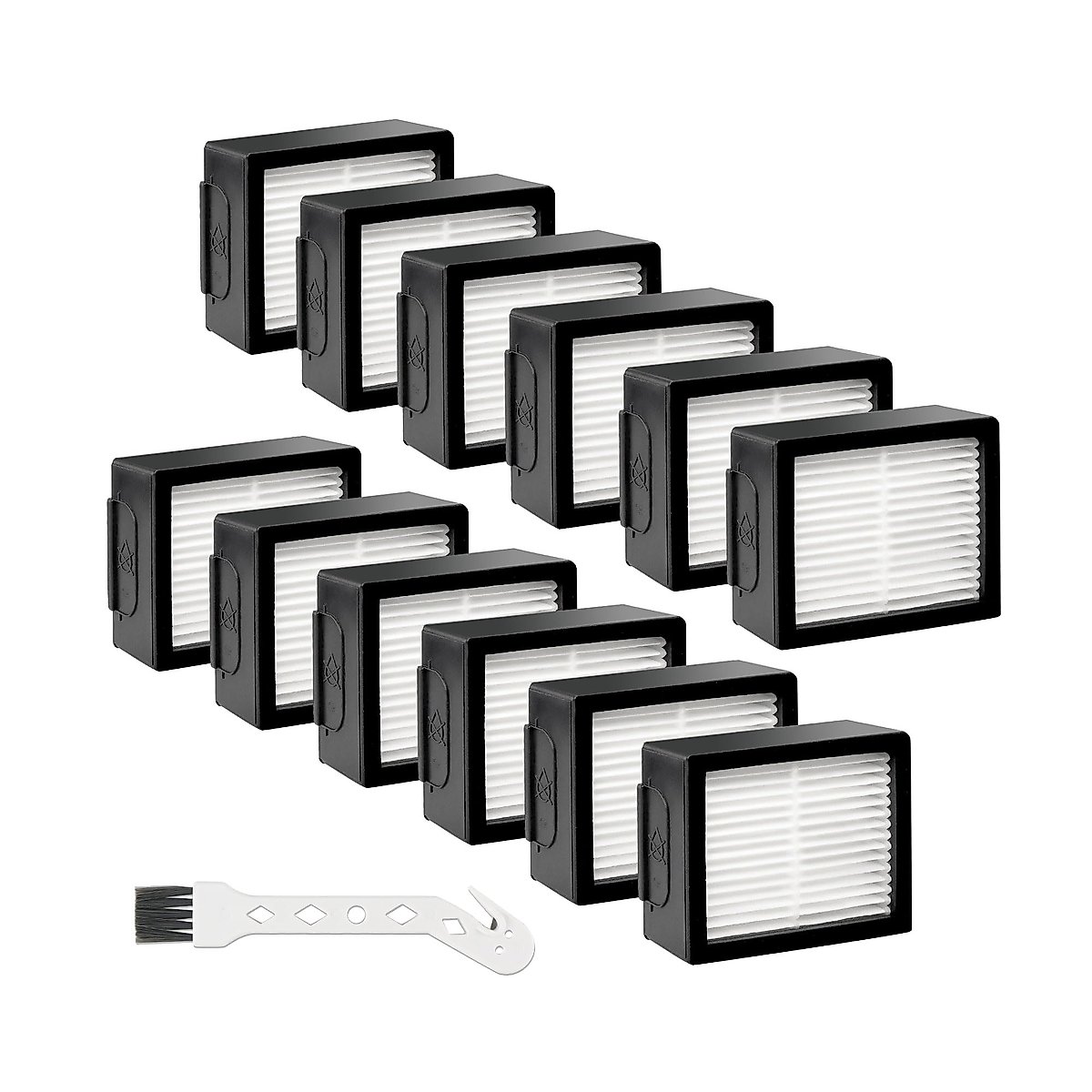 12Pack Filters Replacement for iRobot Roomba E I & J Series Combo E5 E6 E7 i3 i3+ i4 i4+ i5 i5+ i6 i6+ i7 i7+ i8 i8+ J5 J6 J8 Vacuum Cleaner-12 x High Efficiency Filters 4639161,1 x Brush by Techecook