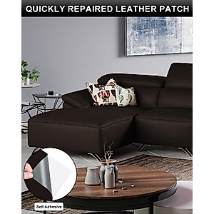 Numola Leather Repair Patch 4×60 inch Strong Adhesive Repair Tape, Anti Scratch Stick On Patch for Couch, Sofas, Car Seat, DIY Upholstery, Handbags, Jackets(Dark Brown)
