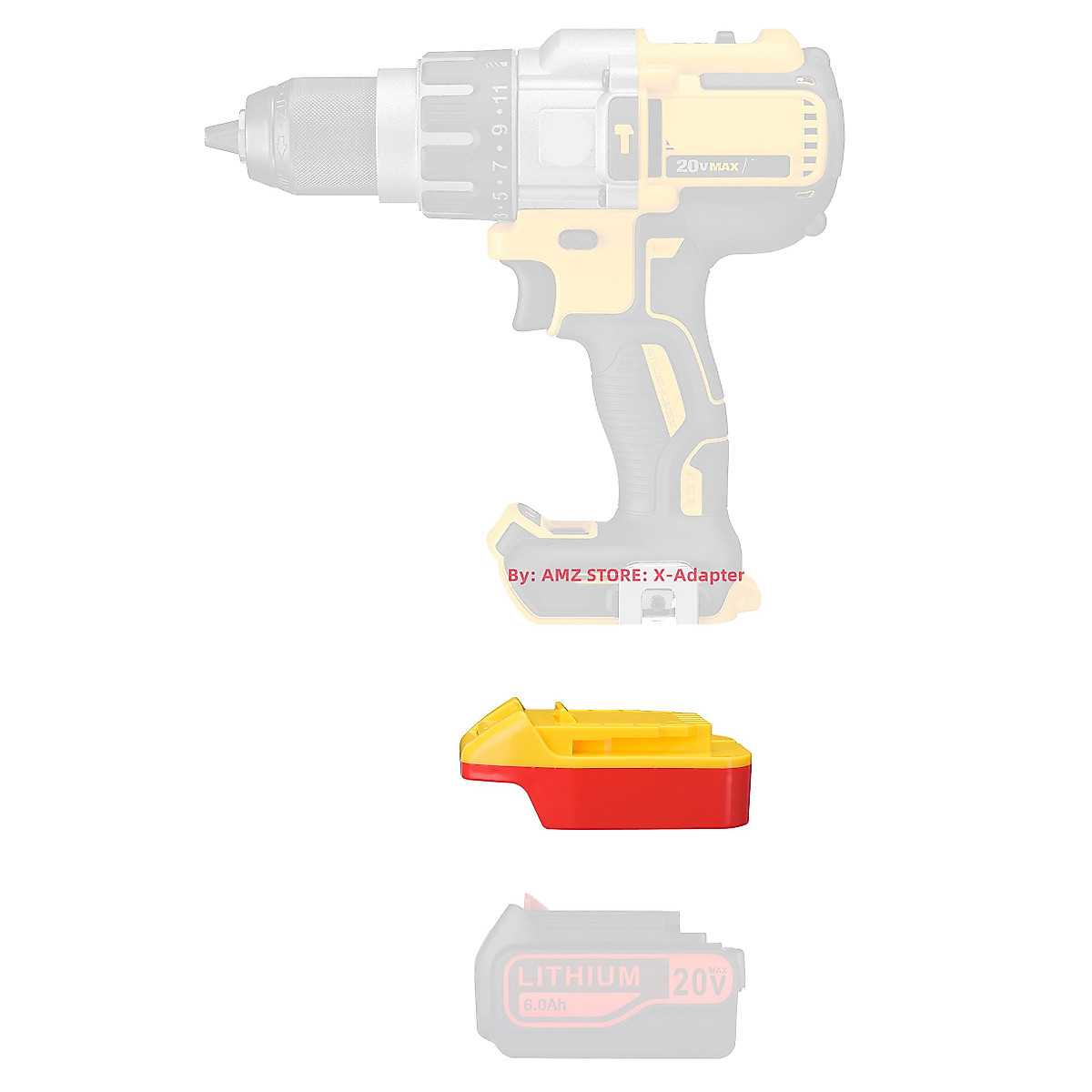 X-Adapter 1x Adapter for DeWalt 20v MAX XR Cordless Tools Works On Black & Decker 20v MAX LBXR20 (Not 18v Ni-CD) Batteries- Adapter Only,BD-DW20