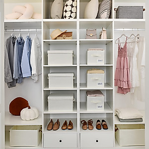 GRANNY SAYS Bundle of 3-Pack Closet Storage Bins with Lids & 2-Pack Lidless Storage Bins with Metal Frame