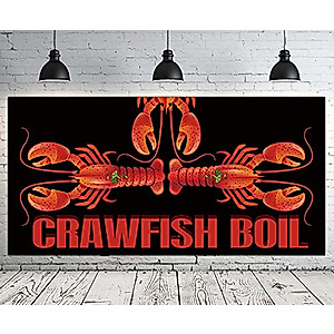 Large Crawfish Boil Sign Banner | Crawfish Boil Party Supplies Decorations | Crawfish Boil Party Photography Backdrop Background | Indoor Outdoor Use - 6.6 x 3.3 FT