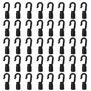 Zelerdo 40 Pack Kayaks Bungee Shock Cord Hook for 3/16 inch,1/5 inch,13/64 inch and 7/32 inch Rope