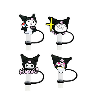Cute Cartoon Kids Straw Tips Covers,Food Grade Reusable Silicone Straw Tip,funny Straw Covers Cap Plugs,Anti-dust Soft Straw Toppers Drinking Straw Tips Lids for 6-10 mm