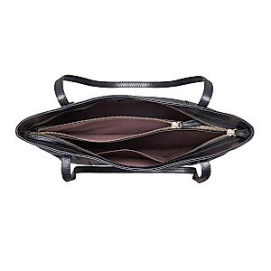 Maxwell Scott - Womens Luxury Leather Classic Shopper Tote Bag Purse - Handmade from Italian Hides - The Athenea Black