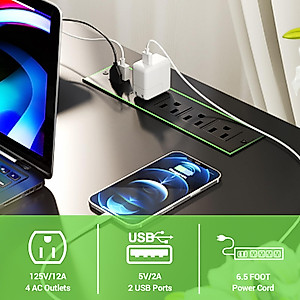 Unikito L Shaped Desk, Reversible Corner Computer Desk with Magic Power Outlets and Smart LED Light, Unique Grid Design, 55 Inch Office Desk with Monitor Stand and Storage Shelf, Black