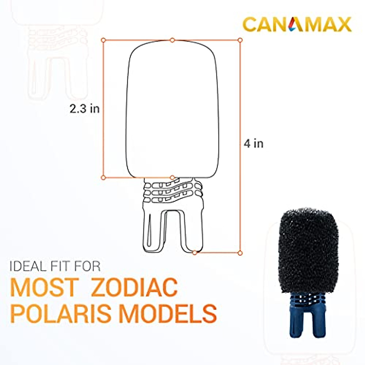 Canamax Premium TSP10P Tail Sweep PRO and 6 Packs 9-100-3105 Sweep Hose Scrubber - Replacement for Polaris Pressure-Side 3900 Sport, 380, 360, 280, and 180 Pool Cleaners