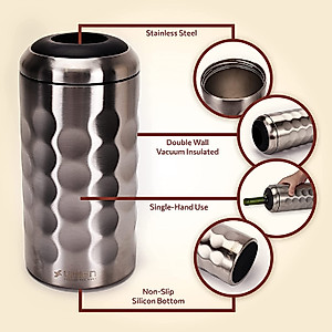 Premium Wine Chiller - 750ml Stainless Steel Wine Bottle Cooler, Vacuum Insulated & Double-Walled - Keeps Wine Cold for 6+ Hours - Champagne Chiller Sleeve for Most Bottles