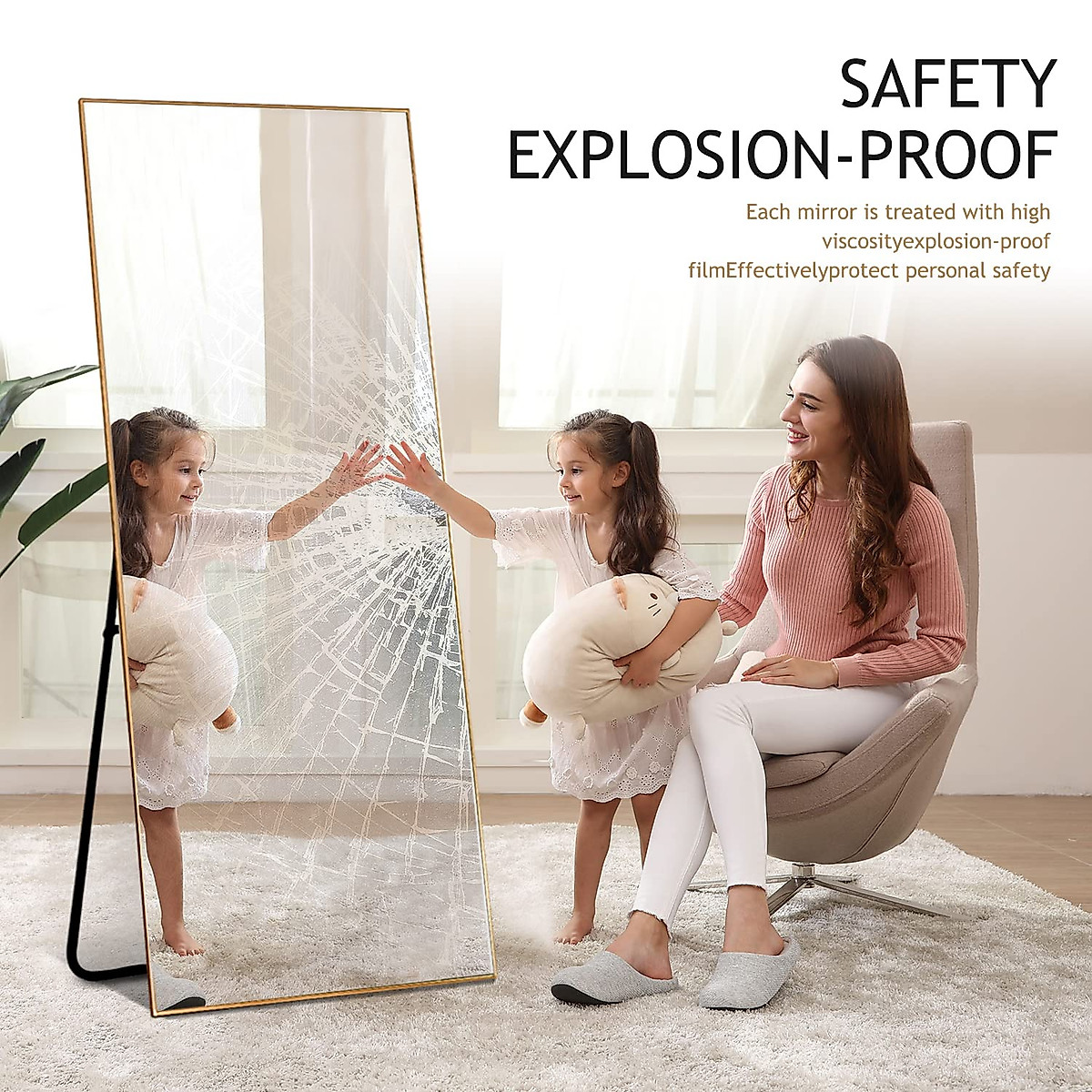 NeuType Full Length Mirror Wall Mirror 59" x 20" Gold Aluminum Alloy Frame Full Body Mirror Standing Mirror Floor Mirror for Living Room Bedroom Hallway Dressing