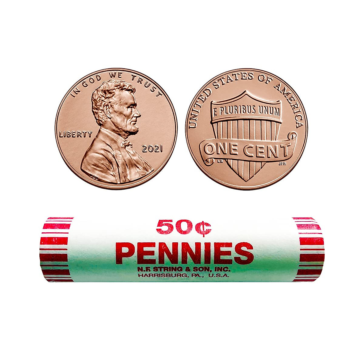 2021 P Lincoln Union Shield Cent Roll Penny Uncirculated US Mint