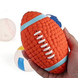 heaven2017 Dental Teeth Cleaning Chew Toys Puppy Dog Chew Toy Volleyball Tennis Rugby Dog Bite Resistant Pet Sound Training Ball 1#