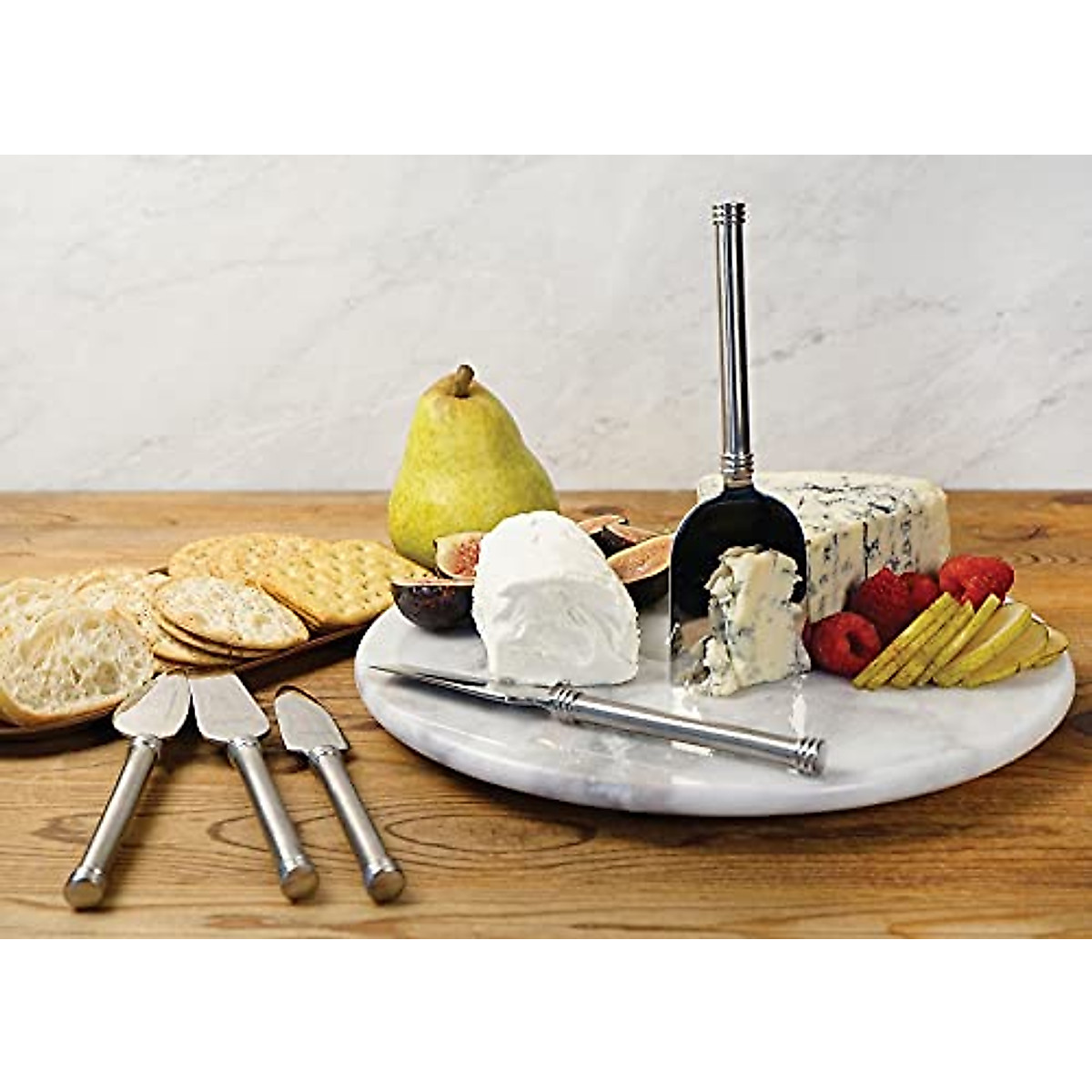 RSVP International Endurance® Stainless Steel Cheese Knives, Set of 5 | Five Different Blades | Cut & Serve Cheeses in Style | Great for Parties, Events, or Home Use | Dishwasher Safe