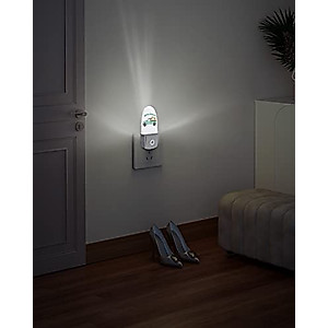 Plug-in LED Night Light with Auto Light Sensor - Popsicle Shape Nightlight Baby Night Lights for Hallway Bedroom Kids Room - Happy Eater Green Plaid Truck with Eater Egg and Rabbit