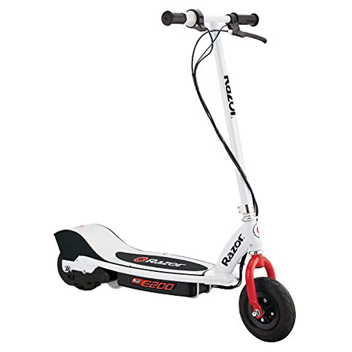 Razor E200 Electric Scooter for Kids Ages 13+ - 8" Pneumatic Tires, 200-Watt Motor, Up to 12 mph and 40 min of Ride Time & Power Core E90 Glow Electric Scooter for Kids Ages 8+ - 90w Hub Motor