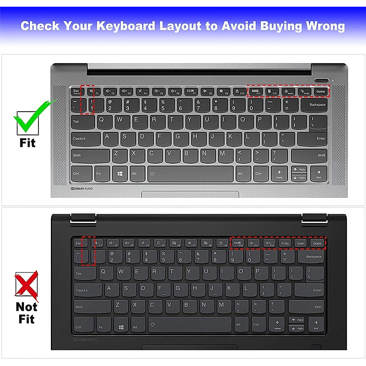 Keyboard Cover for Lenovo Ideapad 5 Pro/5i Pro 14, Ideapad 5 14, Ideapad 5i 14, Lenovo Flex 5 14 2-in-1, Lenovo Ideapad Flex 5 5g 14", Lenovo Ideapad 5 14", Ideapad S540 14" Laptop Protective Skin