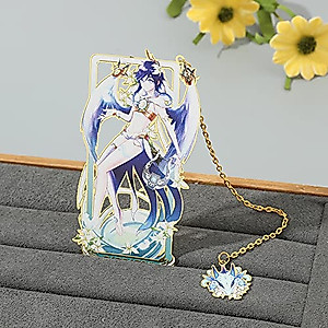 Eddie Munson Genshin Impact Metal Bookmarks - TARTAGLIA Anime Figure Design - Gift for Book Lovers and Game Fans (BARBATOS)