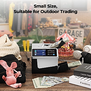 MUNBYN Money Counter Machine Mixed Denomination, Value Counting, Multi-Currency, UV/IR/MG/MT Counterfeit Detection, Ultra Compact and Lightweight