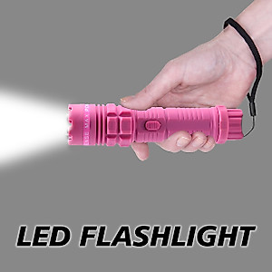 FIGHTSENSE (12 Pc) Wholesale Heavy Duty Flashlight Stun Gun - High Voltage Police Grade Strength - Rechargeable Batteries - Bright LED Flashlight with Three Modes (Multi X12)