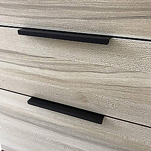 8-Pack Cabinets Drawers Edge Pulls - 6" Overall Length, Black, Concealed Tab Pulls for Kitchen Garage Cabinet Drawers, PW5018B128