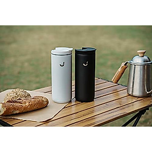 JOYSEN 16 oz Insulated Tumbler with Spill Proof Lid, Keeps Beverages Hot or Cold for Hours, Ideal for Commuters, Reusable Stainless Steel, Double Wall (White)