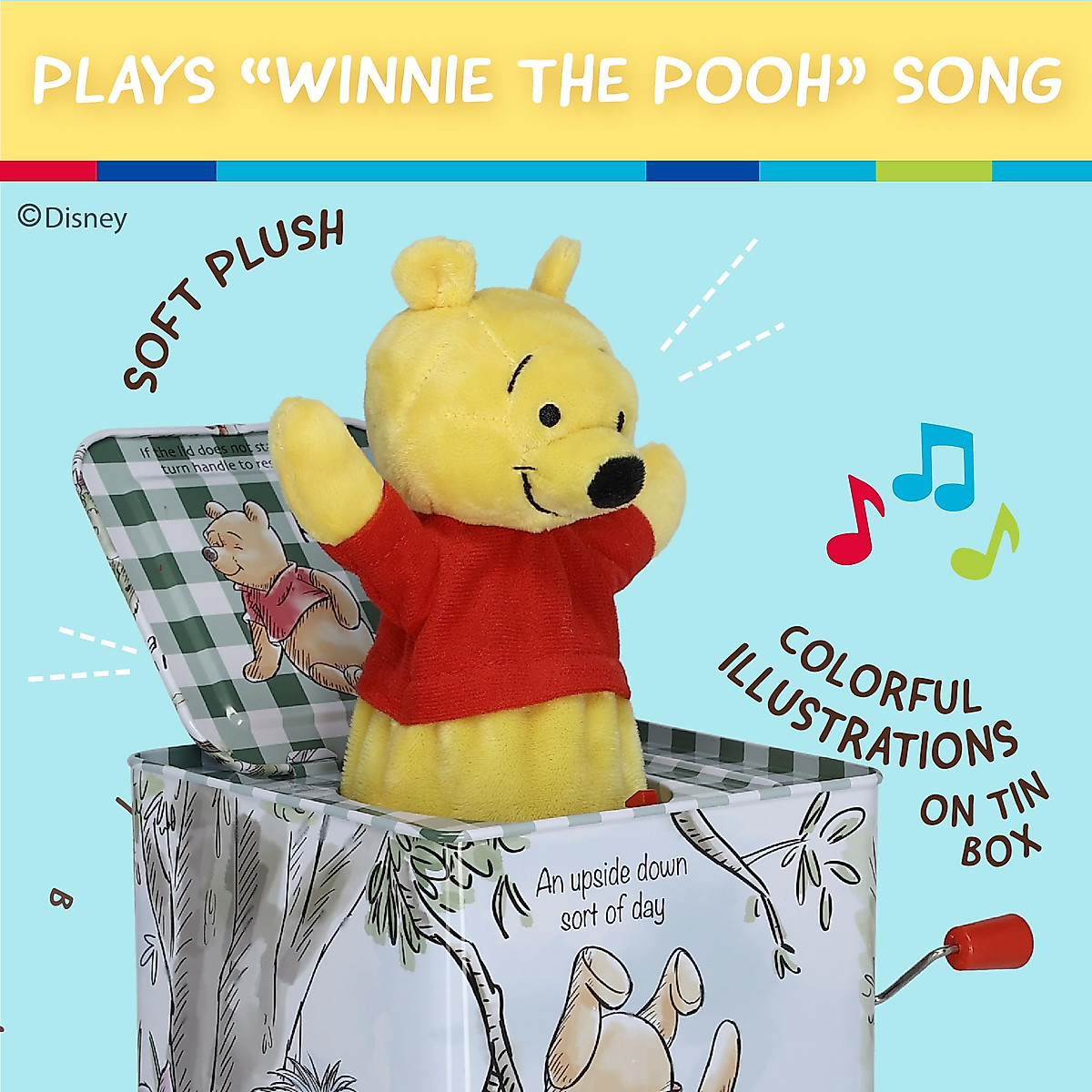 KIDS PREFERRED Disney Baby Winnie The Pooh Jack-in-The-Box - Musical Toy for Babies Multi ,6.5"