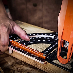 Vanquish Rafter Square for Carpentry, 7 Inch Aluminum Carpenter Square (4027), Black