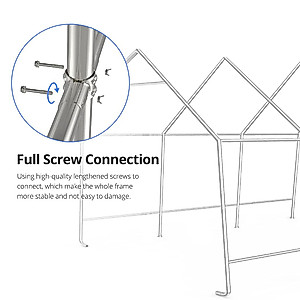 KING BIRD 10' x 15' Heavy Duty Anti-Snow Carport Car Canopy Outdoor Instant Garage with Reinforced Ground Bars