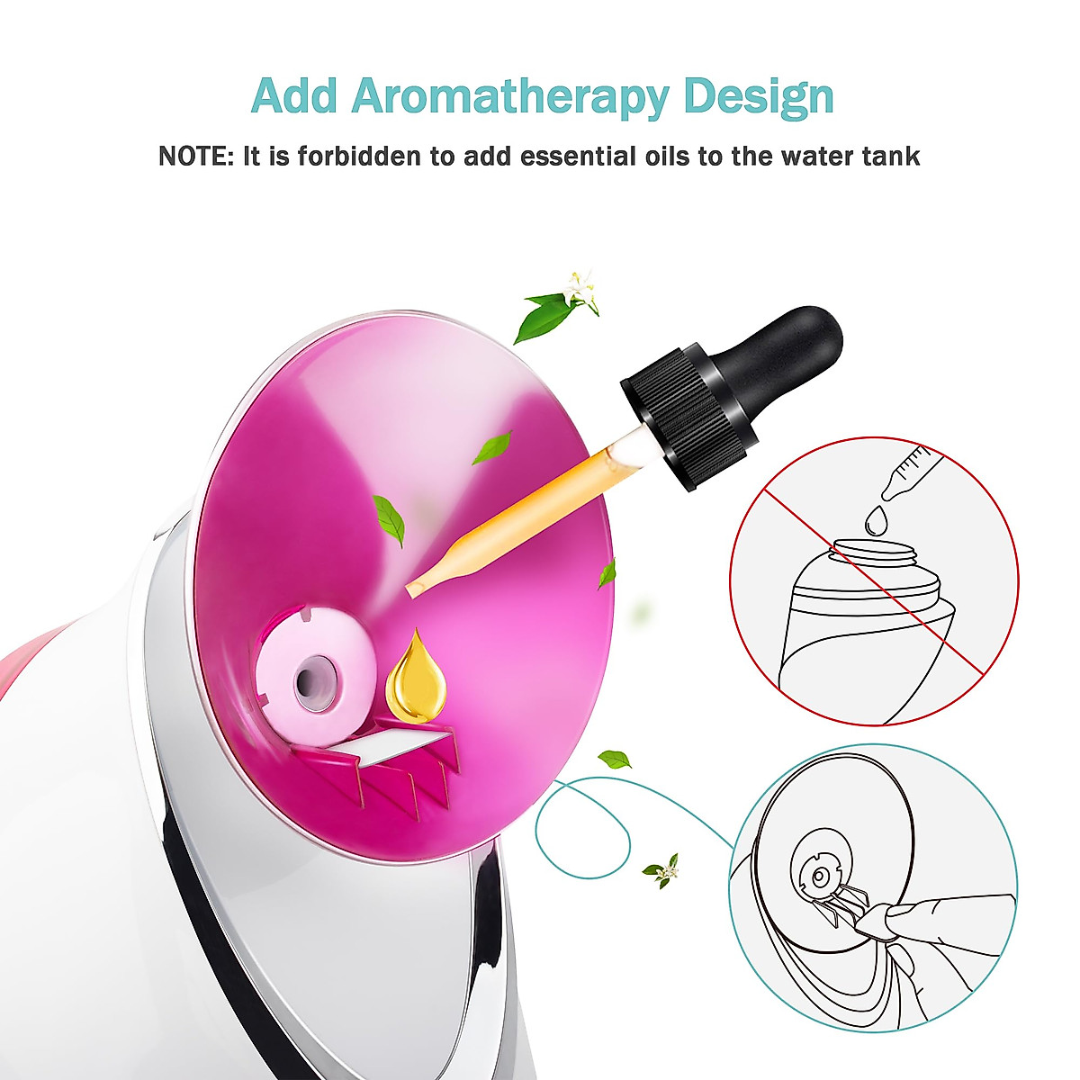 EZBASICS Facial Steamer Ionic Face Steamer for Home Facial, Warm Mist Humidifier Atomizer for Face Sauna Spa Sinuses Moisturizing, Unclogs Pores, 1 Pack + 5 Stainless Steel Skin Kit Pink