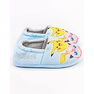 Pokemon Slippers Girls Kids Pikachu Sylveon Evee Blue Shoes Loafers 1.5 US