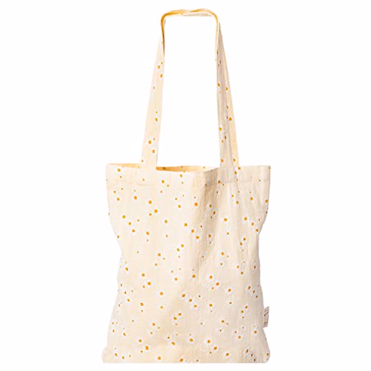 Haooryx Daisy Tote Bag Daisy Design Cotton Canvas Tote Bag for Women Students Cotton Shoulder Tote Bag Eco-friendly Tote Bag Bulk Reusable School Work Grocery Shopping Bag with Inner Pockets