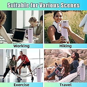 2 Sets Silicone Spill Stopper for Stanley 40/30 oz Quencher H2.0 Tumbler with Handle including 2 Straw Cover Sets 2 Round Leak Stoppers 2 Square Spill Stoppers for Stanley Cup Accessories Dust-proof