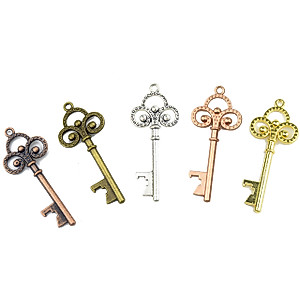 Makhry Skeleton Key Bottle Openers wedding favors 50pcs thanks bottle opener for Anniversary Graduation Party (Antique Silver)