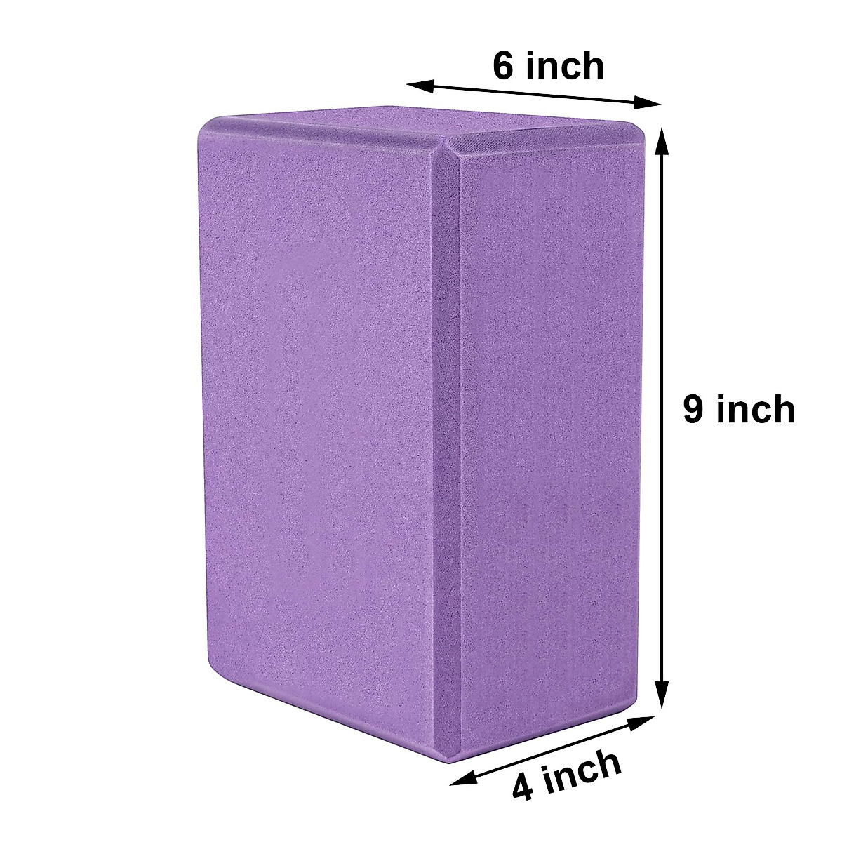 Muka 4 Pack Black Yoga Blocks 9 x 6 x 4 Inch, High Density EVA Foam Yoga Brick for Meditation, Pilates