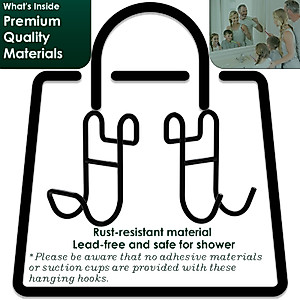 Jovware Black Shower Caddy Hooks, Razor Hooks for Shower, Razor Hanger for Shower, Shower Caddy with Hooks, Shower Hooks for Loofah, Razor Holder 2 Pack