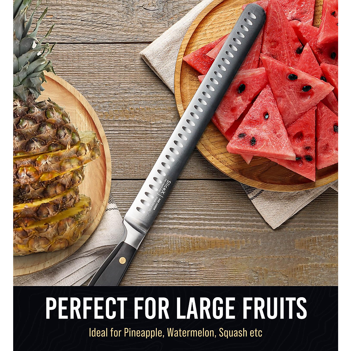 Bright Hobby Meat Carving Knife - Razor Sharp 12 in Large Slicer for Meat, Slicing Cutting, Brisket, Beef, BBQ, Ham etc. The Best Brisket Knife, White, (SK-001)