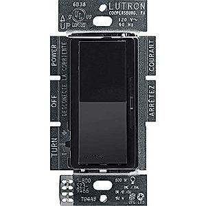 Lutron Diva LED+ Dimmer Switch for Dimmable LED, Halogen and Incandescent Bulbs, 150W/Single-Pole or 3-Way, DVCL-153P-BL, Black